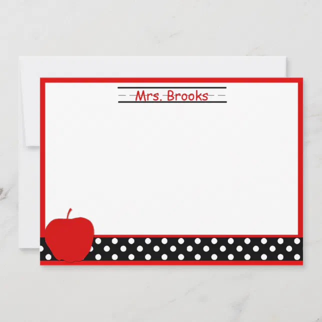 Apple Teacher Stationery/Note Cards | Zazzle