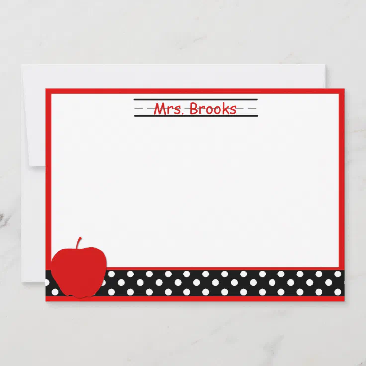 Apple Teacher Stationery/Note Cards | Zazzle