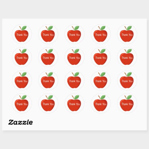 Apple Thank you teacher business label | Zazzle