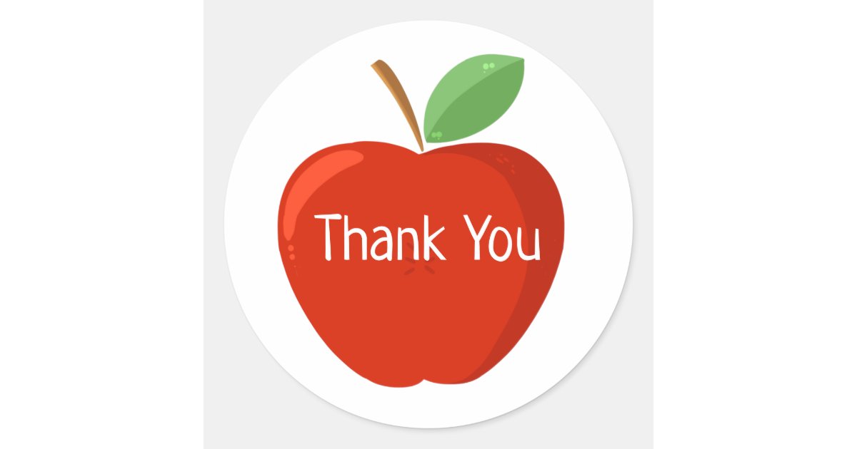 Apple Thank you teacher business label | Zazzle