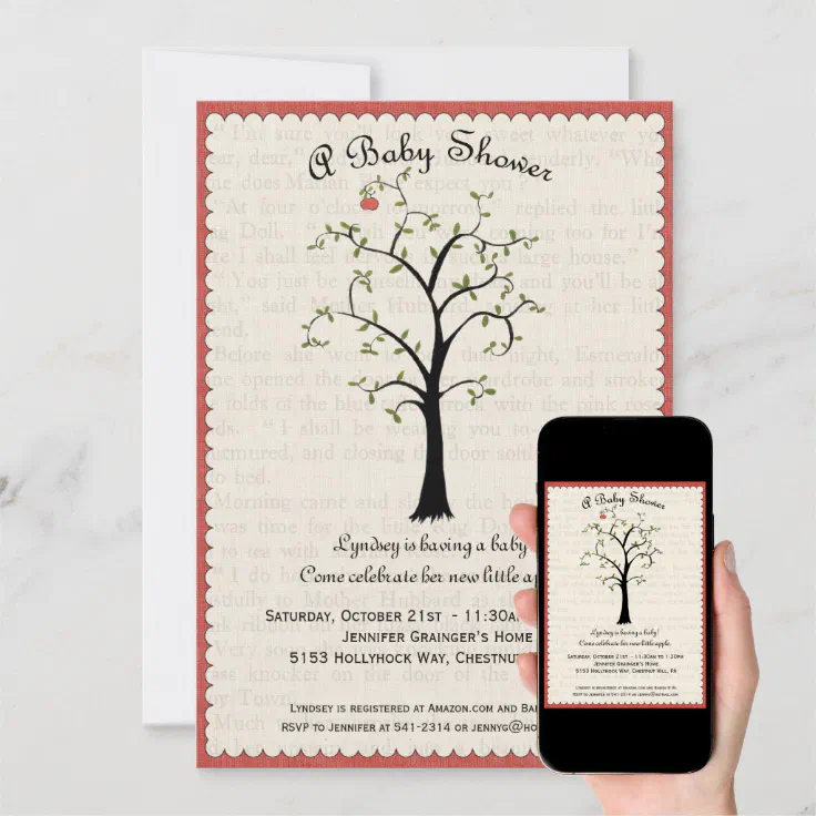 Apple Tree Baby Shower Invitation | Zazzle