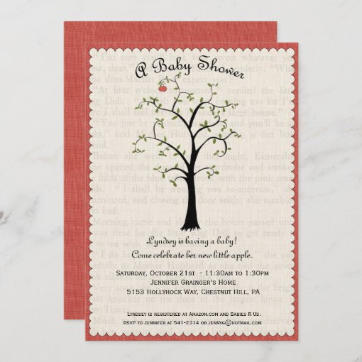 Apple Tree Baby Shower Invitation | Zazzle