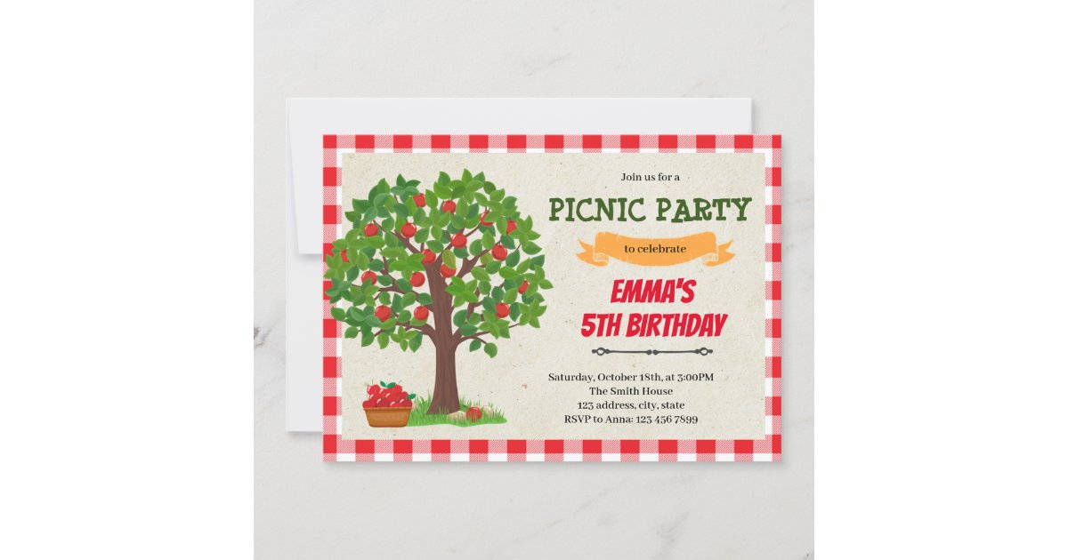 Apple tree birthday Invitation | Zazzle