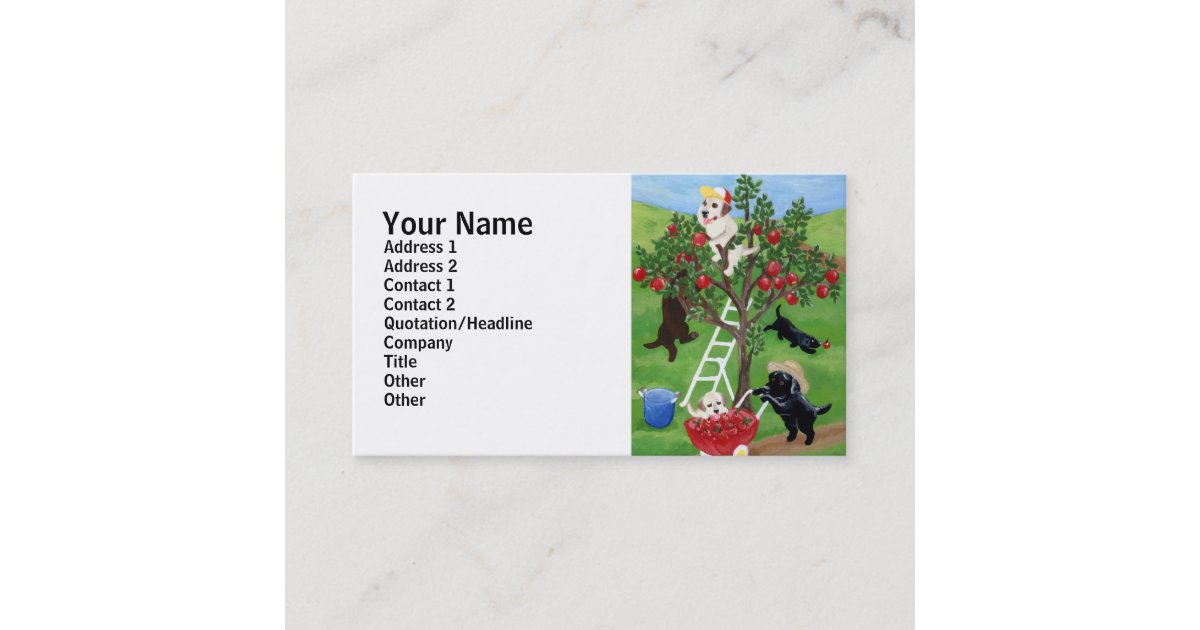 Apple Tree Labradors Business Card | Zazzle