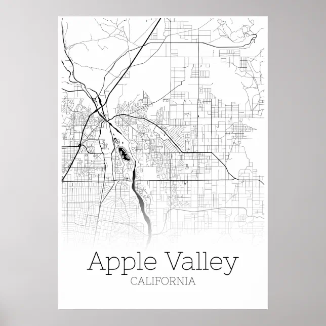 Apple Valley Map - California - City Map Poster | Zazzle