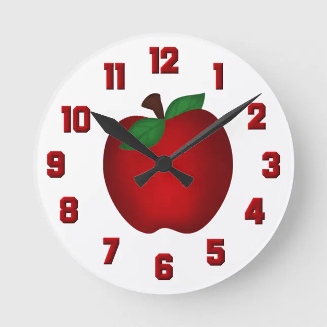 Apple Wall Clock | Zazzle