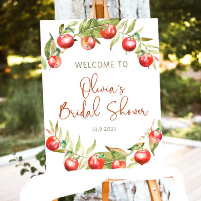 Apple Welcome Sign Template, Fall Bridal Shower | Zazzle