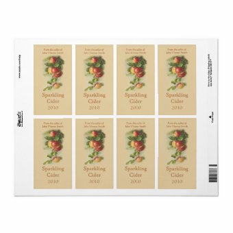 Apple wine bottle label | Zazzle