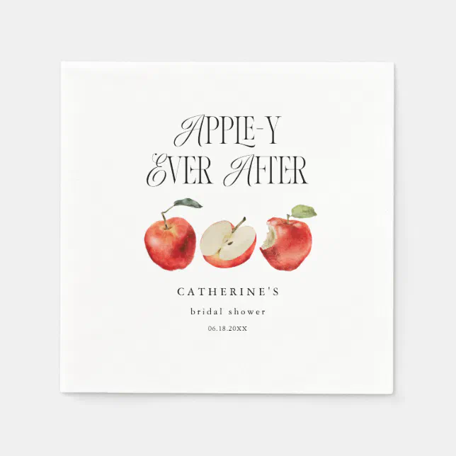Apple-y Ever After Elegant Bridal Shower Napkins | Zazzle