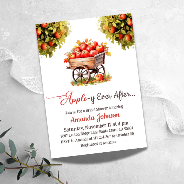 Apple-y Ever After Fall Market Bridal Shower Invitation | Zazzle