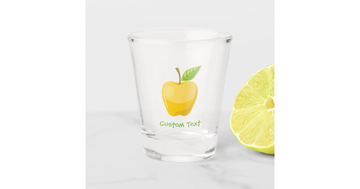 Apple Yellow Shot Glass | Zazzle