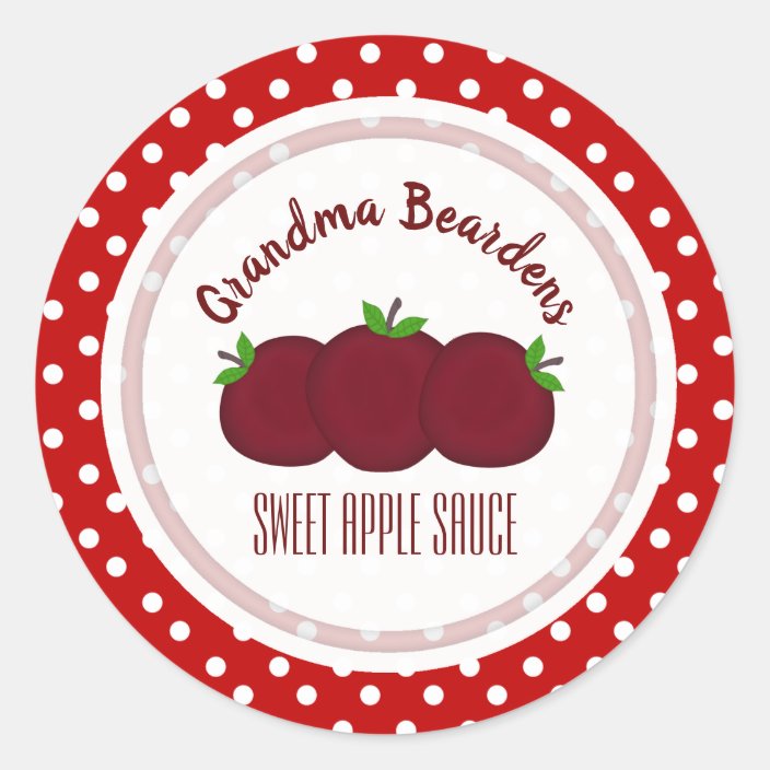 Apples And Polka Dot Personalized Stickers | Zazzle.com