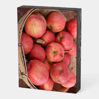 Apples Basket | Fall Harvest Wooden Box Sign | Zazzle