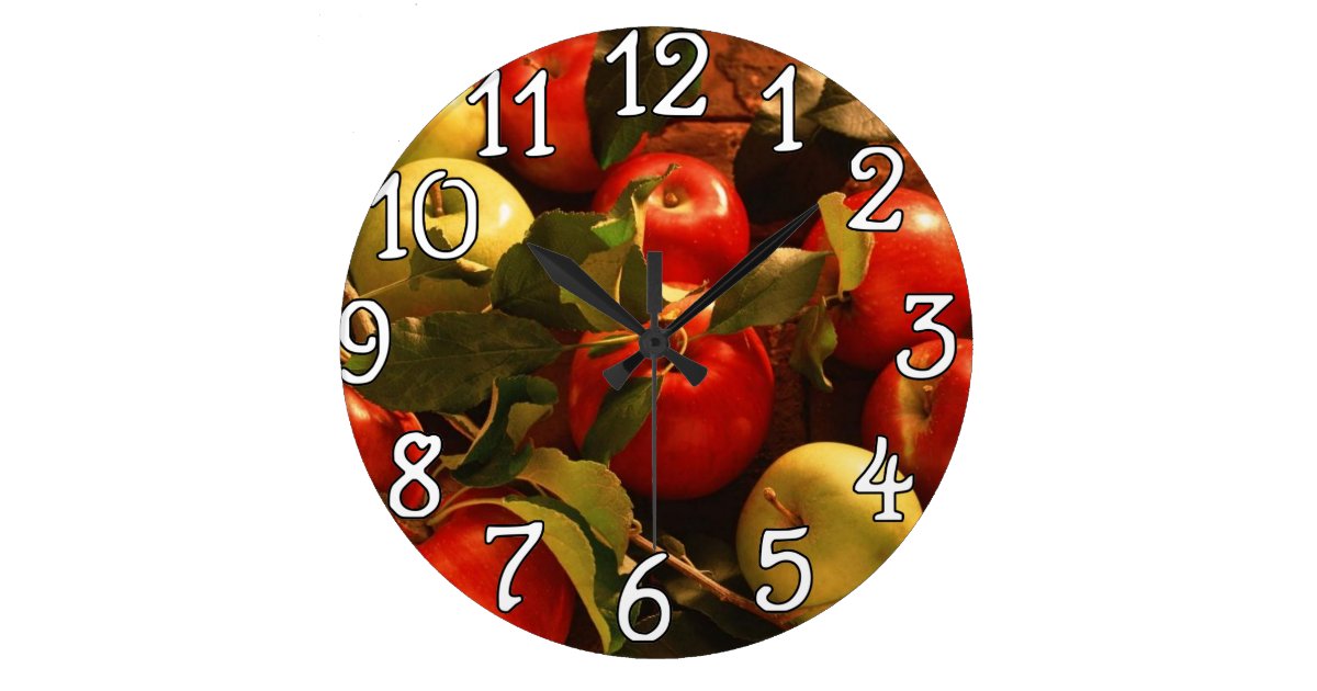 Apples Kitchen, Office, Home Wall Clock | Zazzle.com