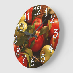 Apples Kitchen, Office, Home Wall Clock | Zazzle