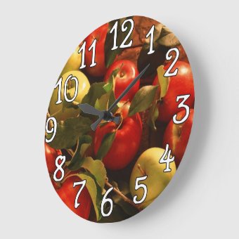 Apples Kitchen, Office, Home Wall Clock | Zazzle