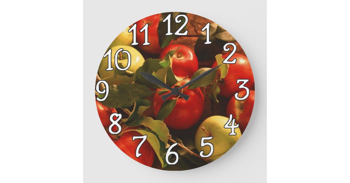 Apples Kitchen, Office, Home Wall Clock | Zazzle