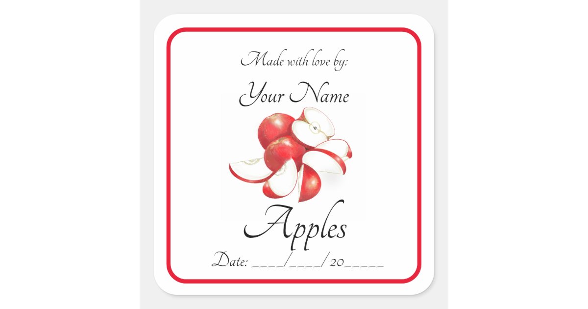 Apples Preserves Stickers and Labels Editable | Zazzle