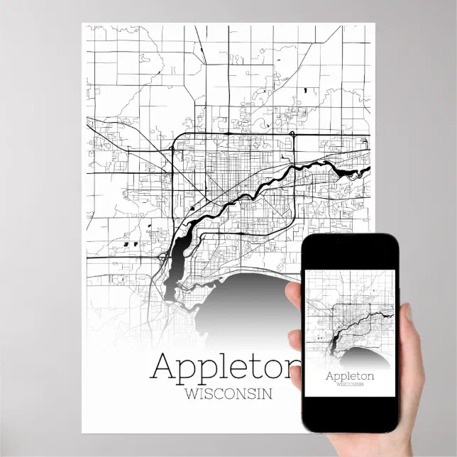 Appleton Map - Wisconsin - City Map Poster | Zazzle