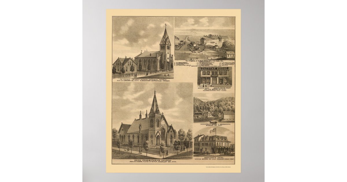 Appleton, MN Panoramic Map - 1874 Poster | Zazzle