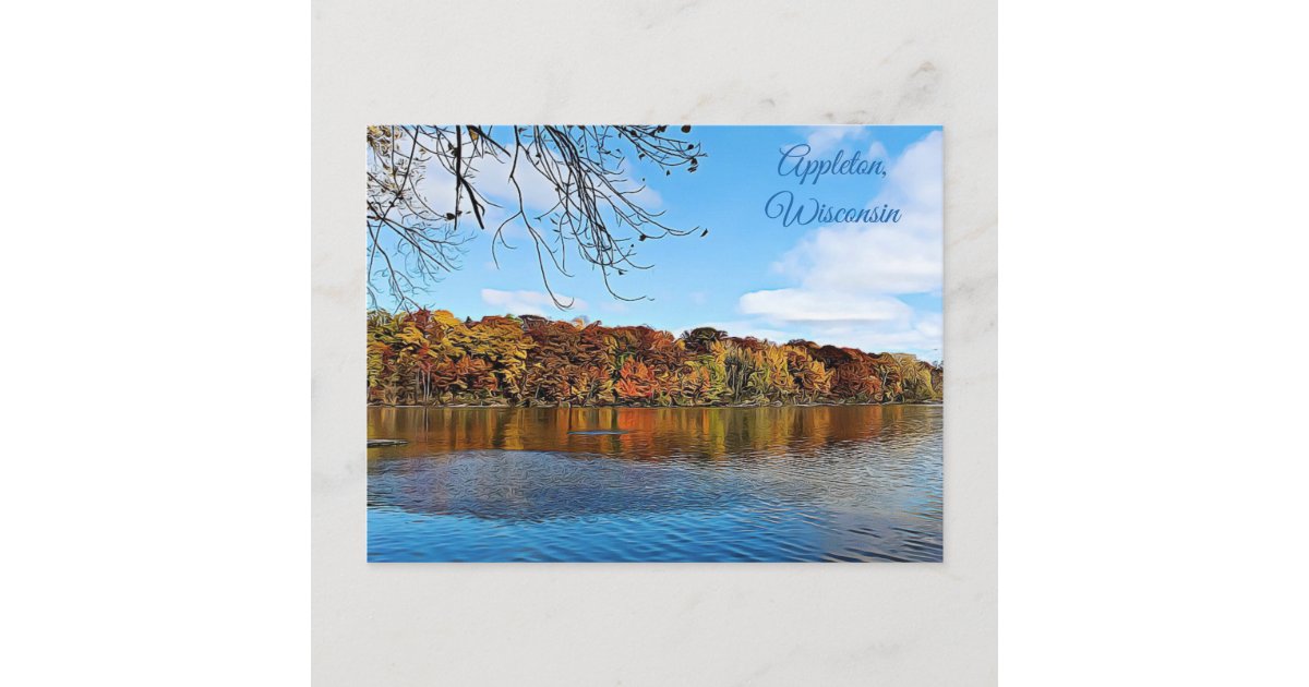 Appleton, Wisconsin Fall Leaves Photo Postcard | Zazzle