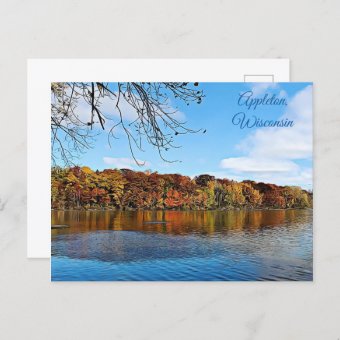 Appleton, Wisconsin Fall Leaves Photo Postcard | Zazzle