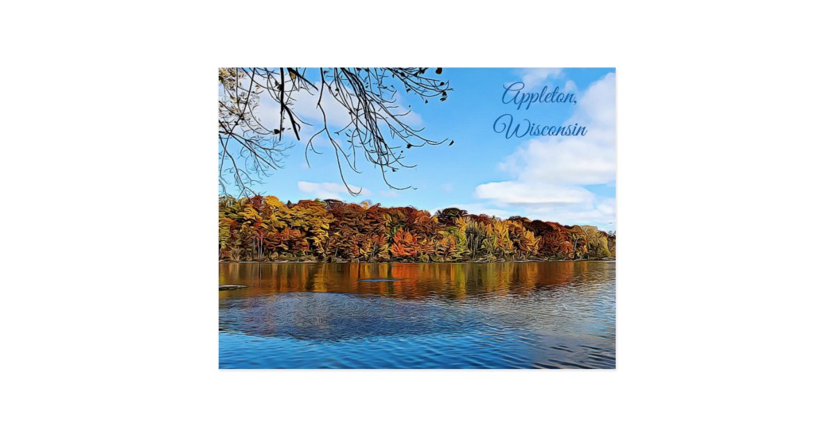 Appleton, Wisconsin Fall Leaves Photo Postcard | Zazzle.com