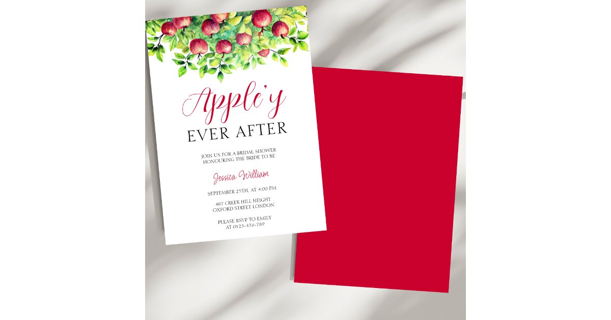 Appley Ever After Apple Fall Bridal Shower Invitation | Zazzle