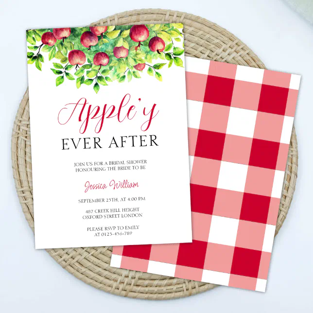 Appley Ever After Apple Fall Bridal Shower Invitation | Zazzle