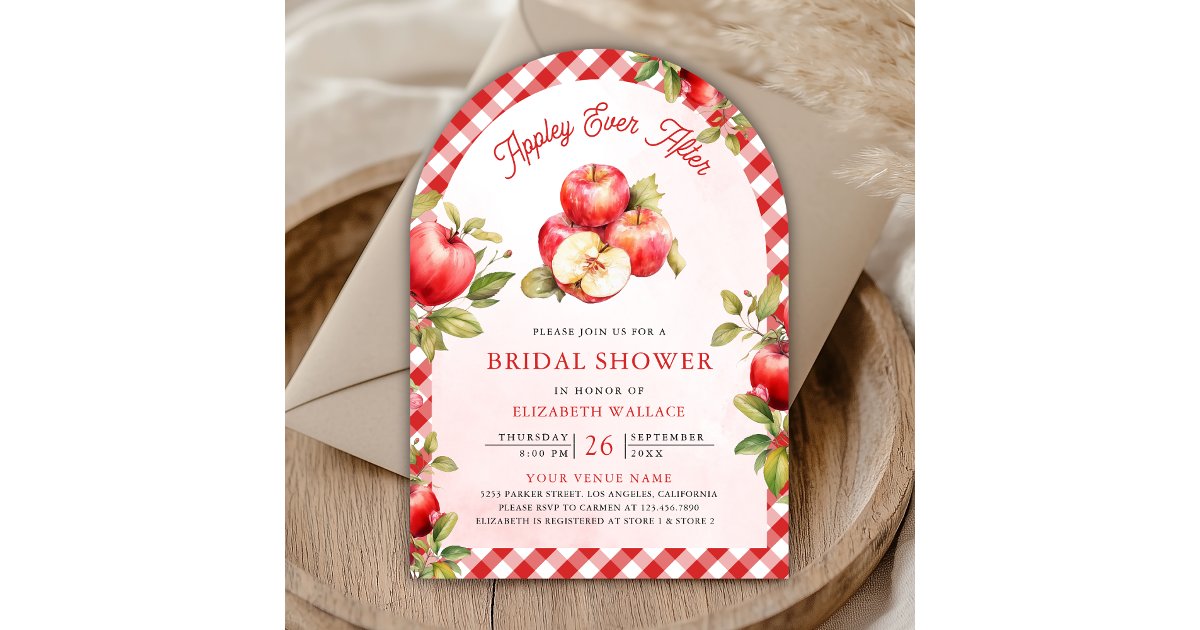 Appley Ever After Arch Photo Apple Bridal Shower Invitation | Zazzle
