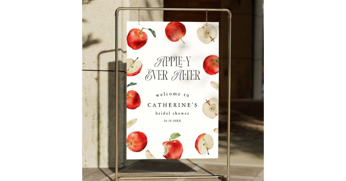 Appley Ever After Bridal Shower Welcome Sign | Zazzle
