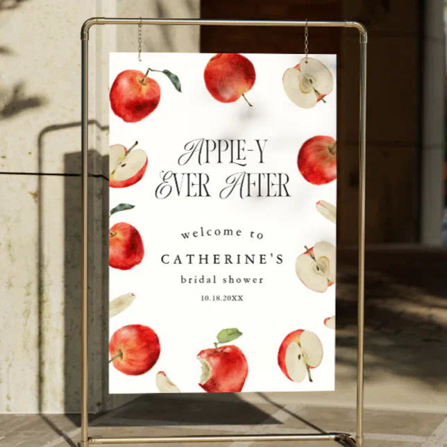 Appley Ever After Bridal Shower Welcome Sign | Zazzle