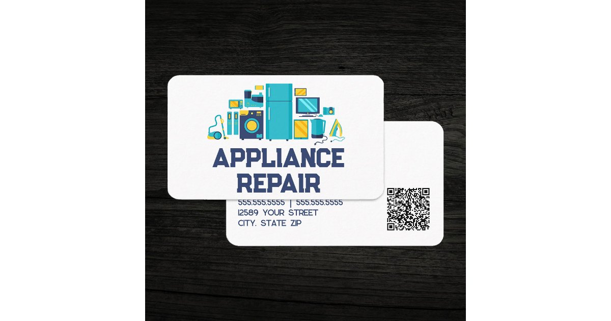 Appliance Electronics Repair QR Business Card | Zazzle