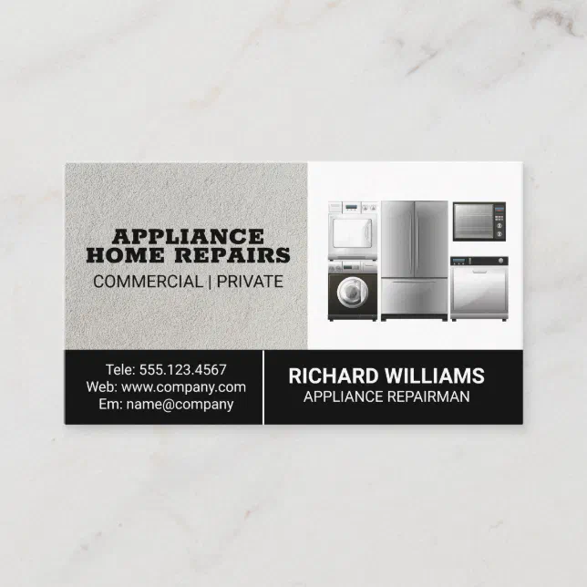 Appliance Repair Home Services Business Card | Zazzle