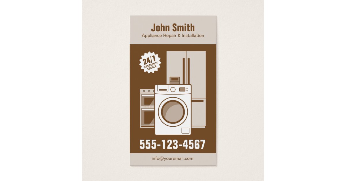 Appliance Repair, Service and Installation Business Card | Zazzle.com
