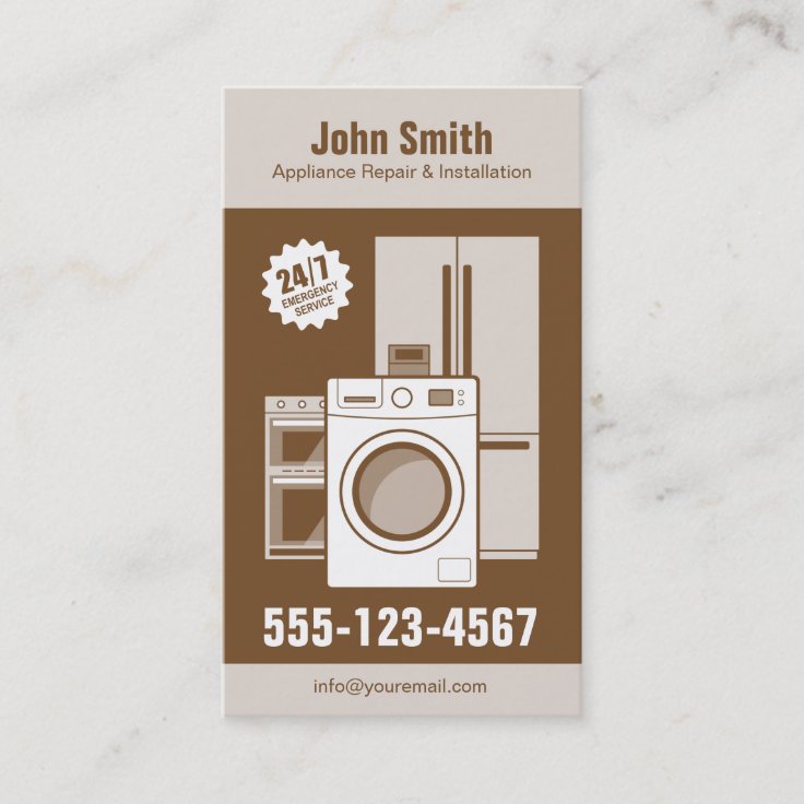 Appliance Repair, Service and Installation Business Card | Zazzle
