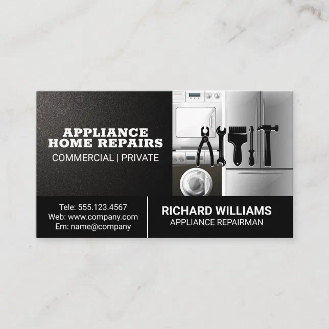 Appliance | Repair Services Business Card | Zazzle