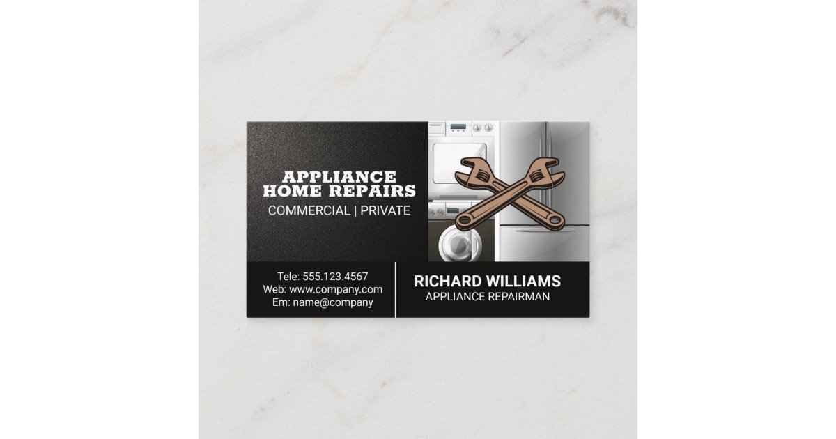 Appliance | Repair Services | Wrenches Logo Business Card | Zazzle