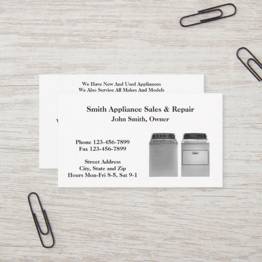 Appliance Sales and Repair Service Business Card | Zazzle.com