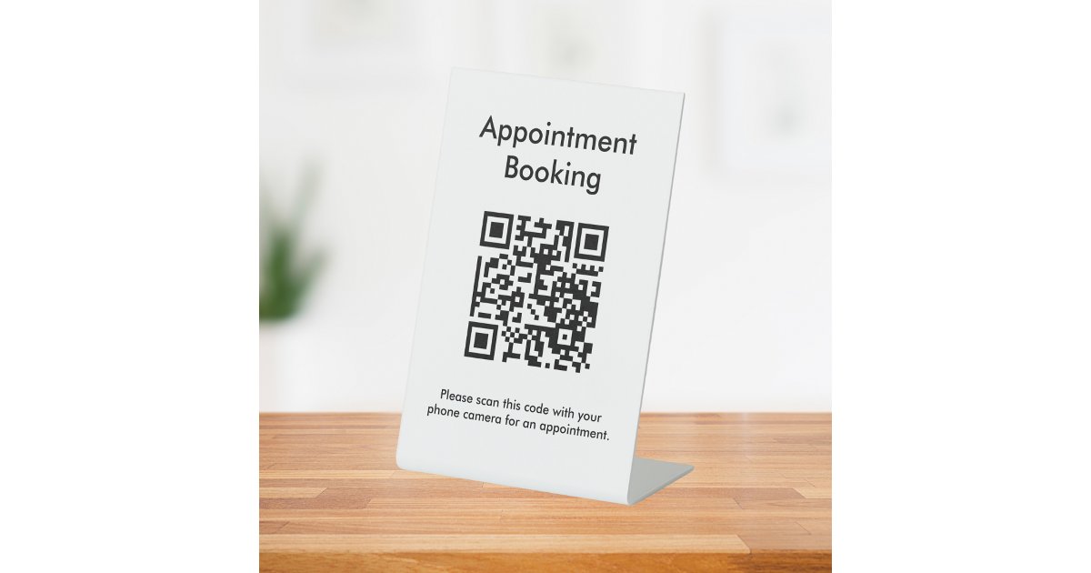 Appointment Booking QR Code Pedestal Sign | Zazzle