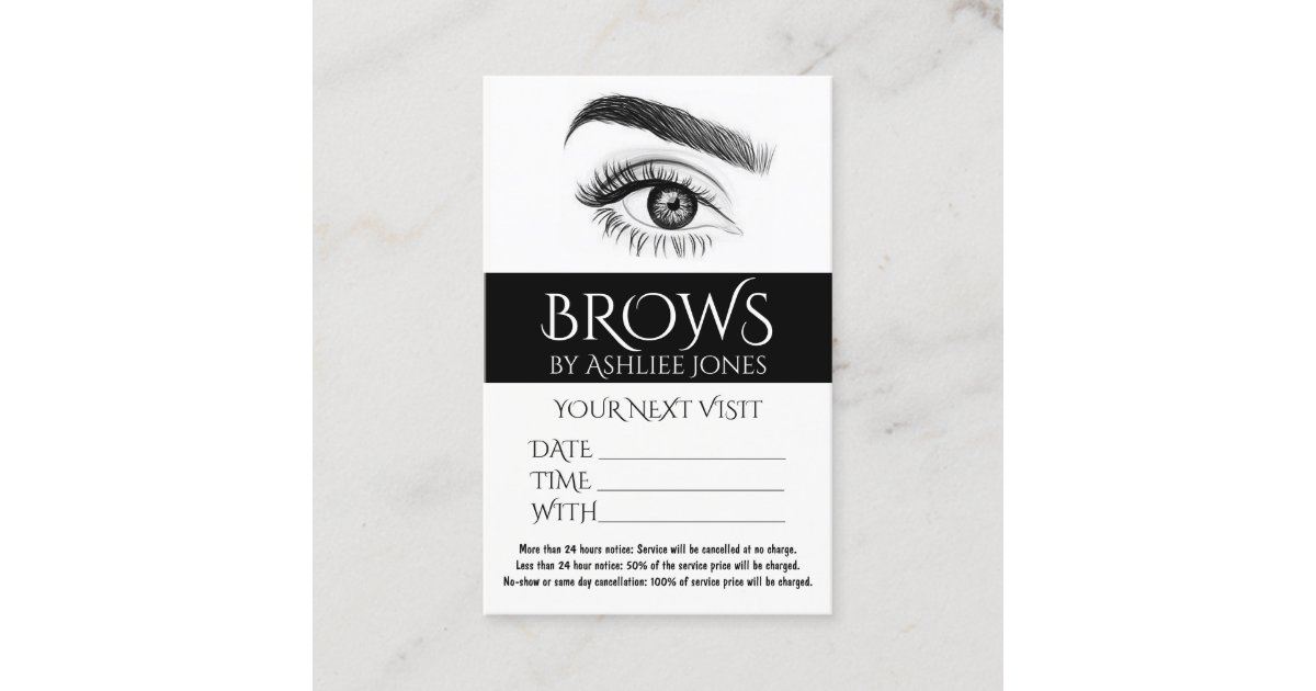 Appointment Card Eyebrows Eyelashes Salon | Zazzle