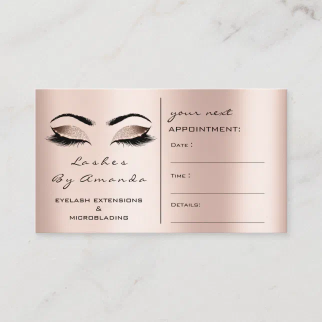 Appointment Card Makeup Artist Black Rose Lashes | Zazzle