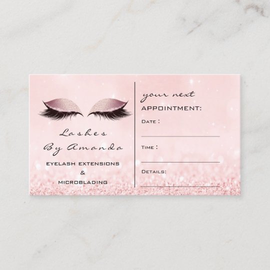 Appointment Card Makeup Artist Gray Pink Lashes | Zazzle.com