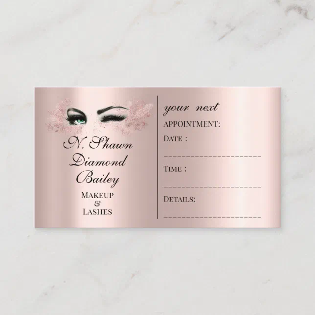 Appointment Card Makeup Artist Lashes Brows | Zazzle