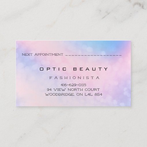 Appointment Optic Holograph Pink Eyes Glasses Calling Card | Zazzle