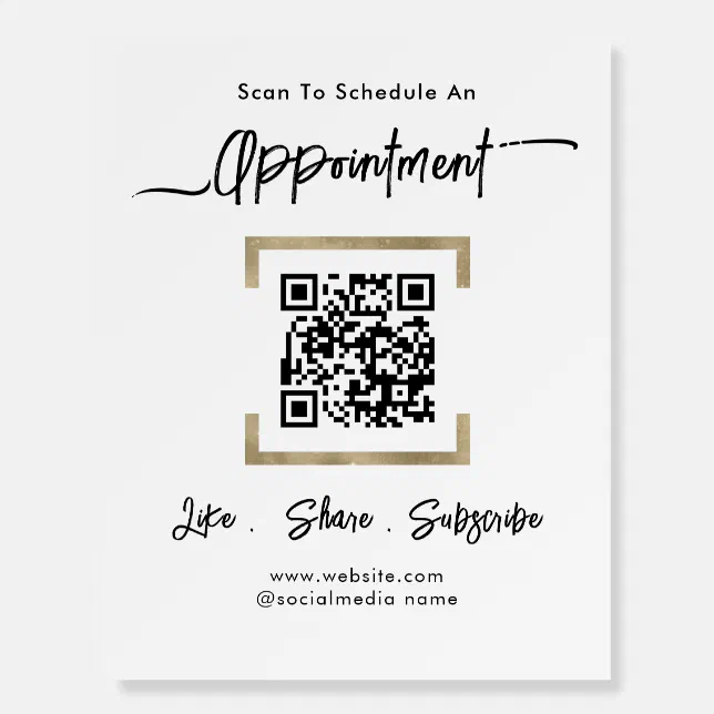 Appointment QR Code Business Foam Boards | Zazzle