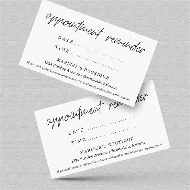 Appointment Reminder Card, Doctor Dental Salon etc Business Card | Zazzle