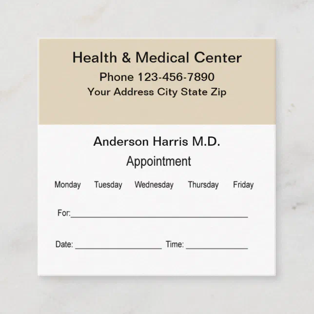 Appointment Reminder Card For A Doctor | Zazzle