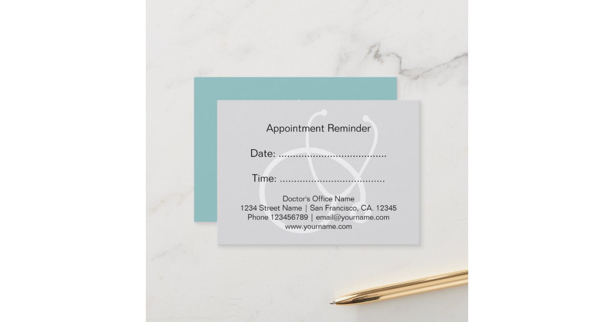 Appointment reminder cards for family doctor | Zazzle