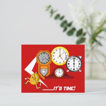 Appointment Reminder Clocks It's Time POSTCARD | Zazzle